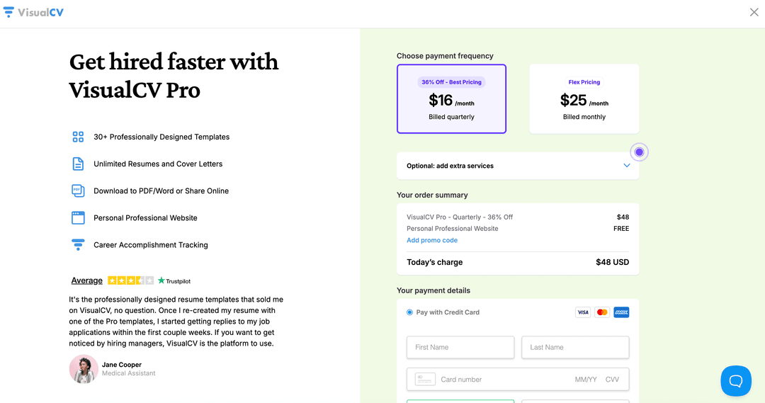 VisualCV Alternative - Affordable and Easy to Use